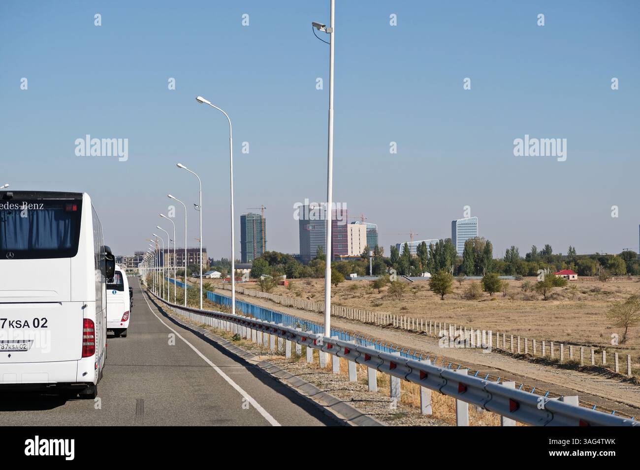 The border and customs control zone. The border between Kazakhstan and ...