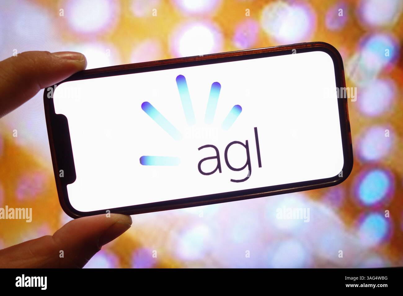 In this photo illustration, the AGL Energy company logo is seen ...