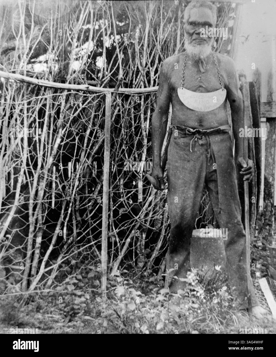 Jacky, an aborigine from the Logan and Pimpama River District in south ...