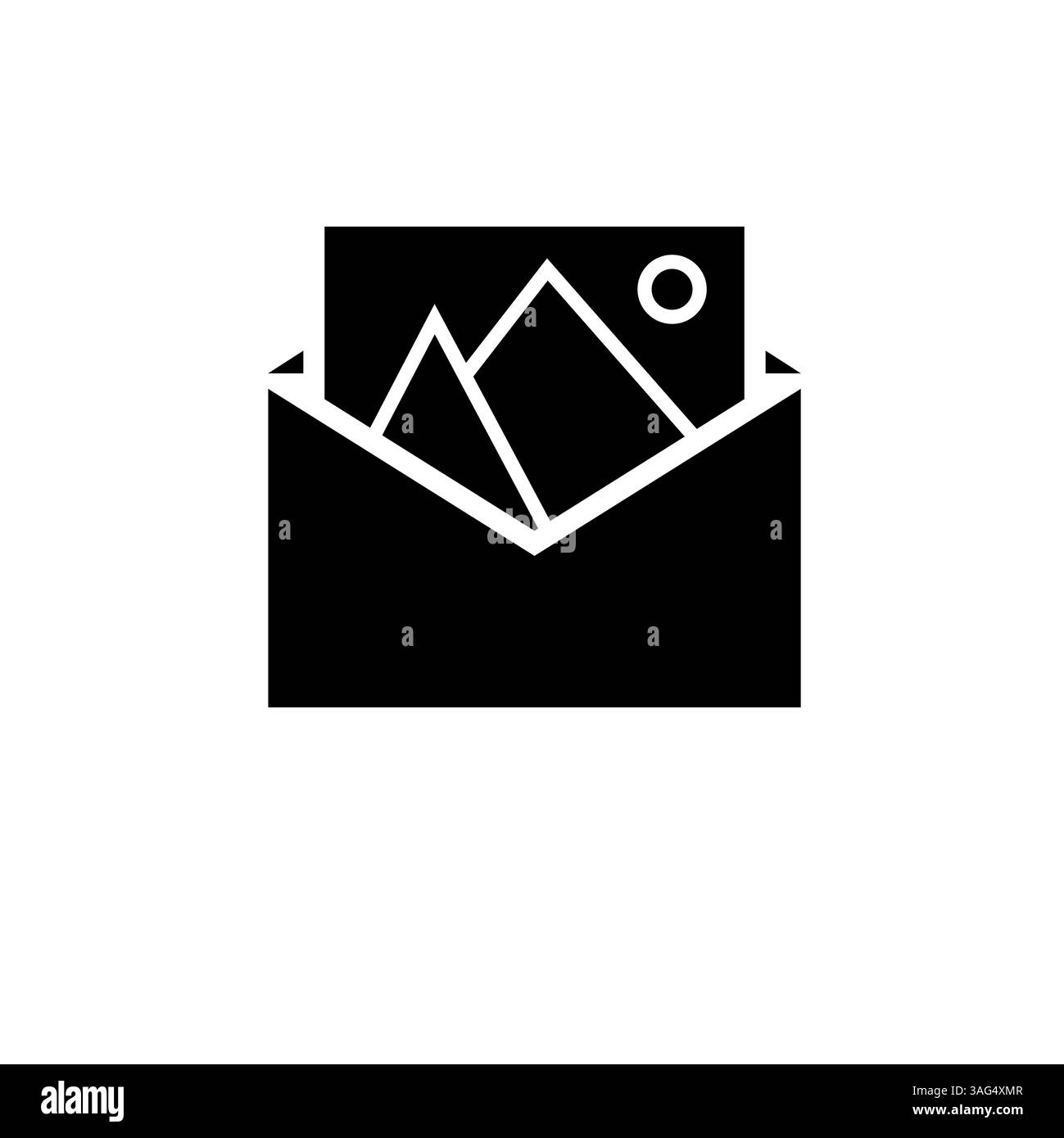 Receive Message, Envelope Picture Media Solid Flat Vector Icon Isolated ...