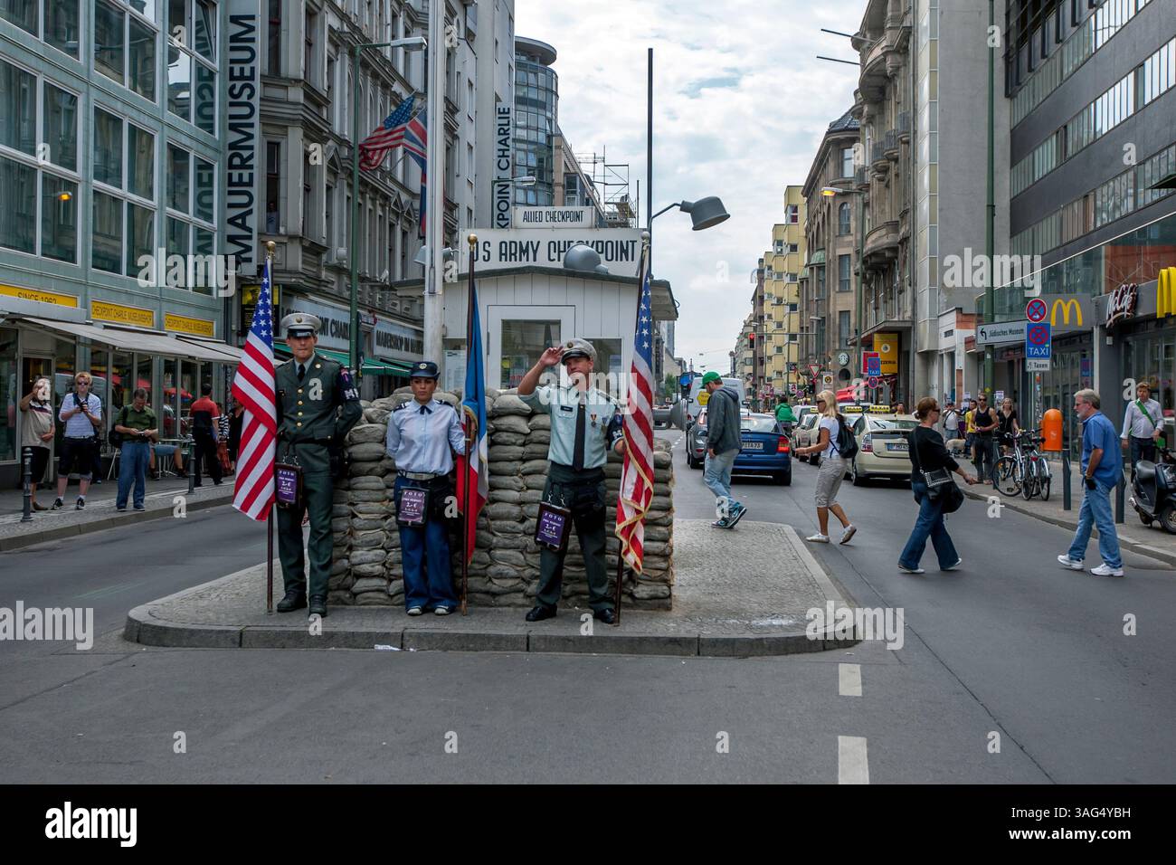 The former site of Checkpoint Charlie which was the best-known border ...