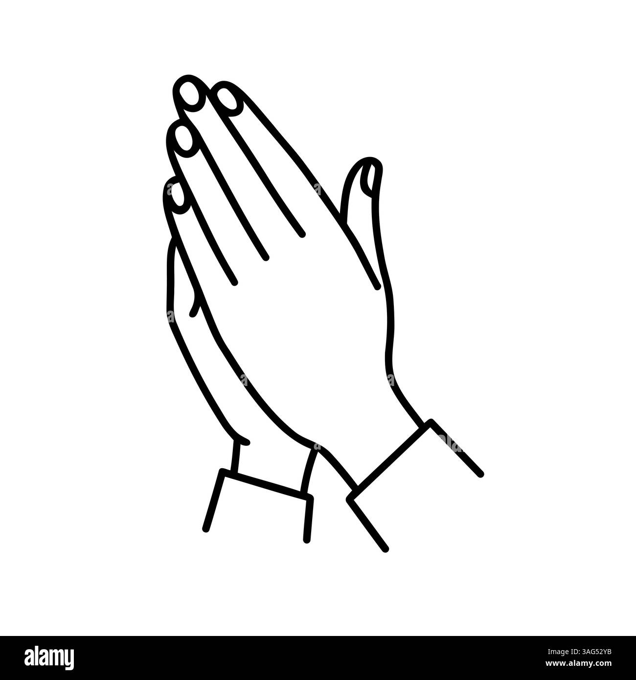 Praying hands icon. Black praying hands icon isolated on white ...