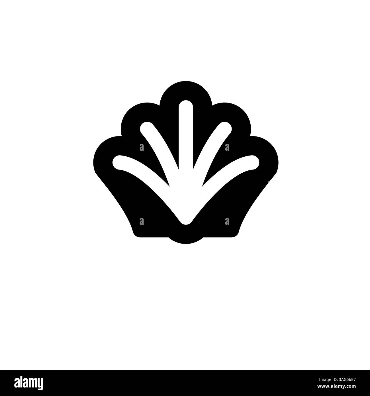 Scallop Seashell, Shellfish, Pearl Shell Solid Flat Vector Icon ...