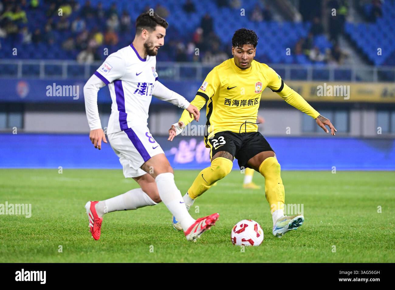 Qingdao West Coast Football Club 2-2 draw Tianjin Jinmen Tiger Football ...