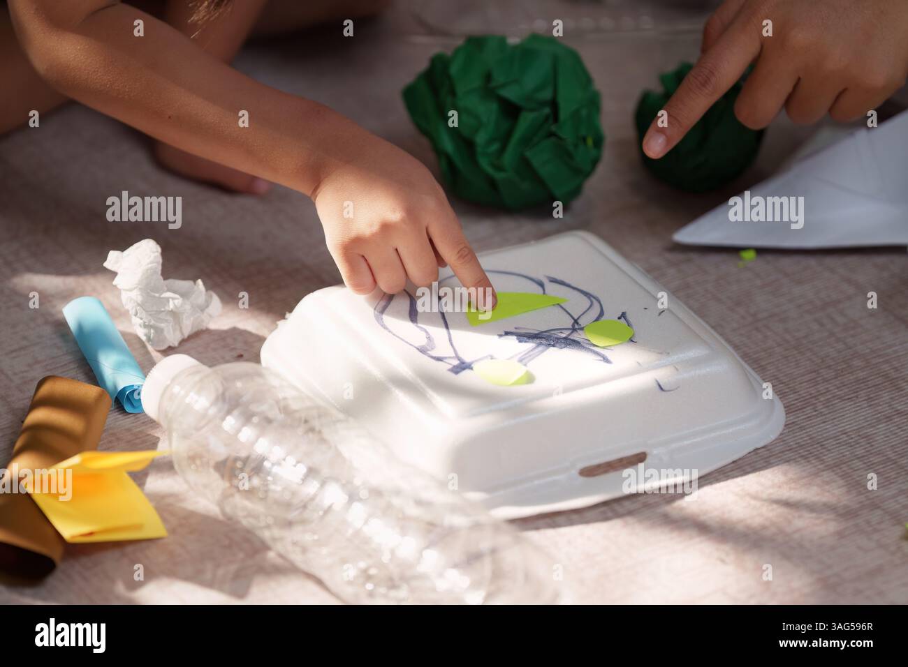 Recycling and Creativity. Children exploring the recycling process ...