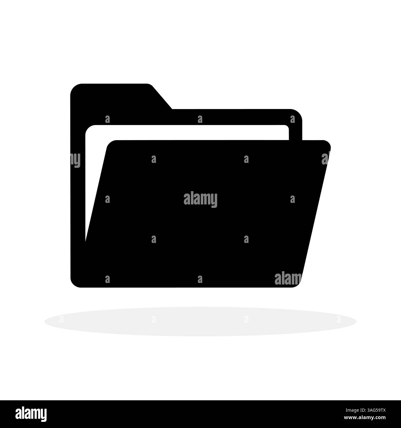 Folder icon. Black folder icon isolated on white background. Vector ...