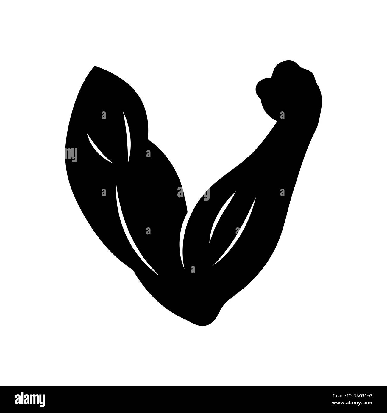 Biceps icon. Black biceps icons isolated on white background. Vector ...