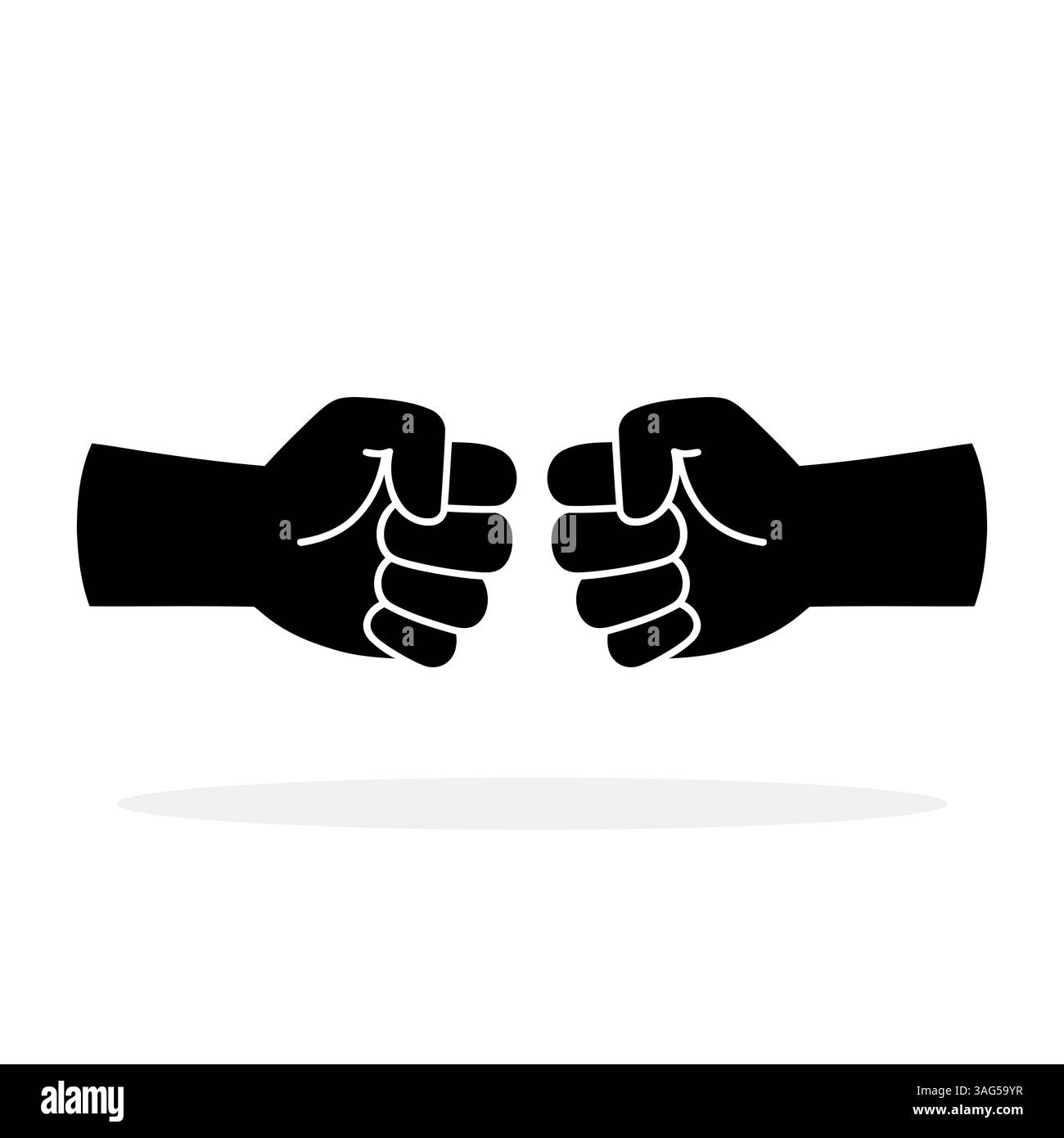 Fist bump icon. Black fist bump icons isolated on white background ...