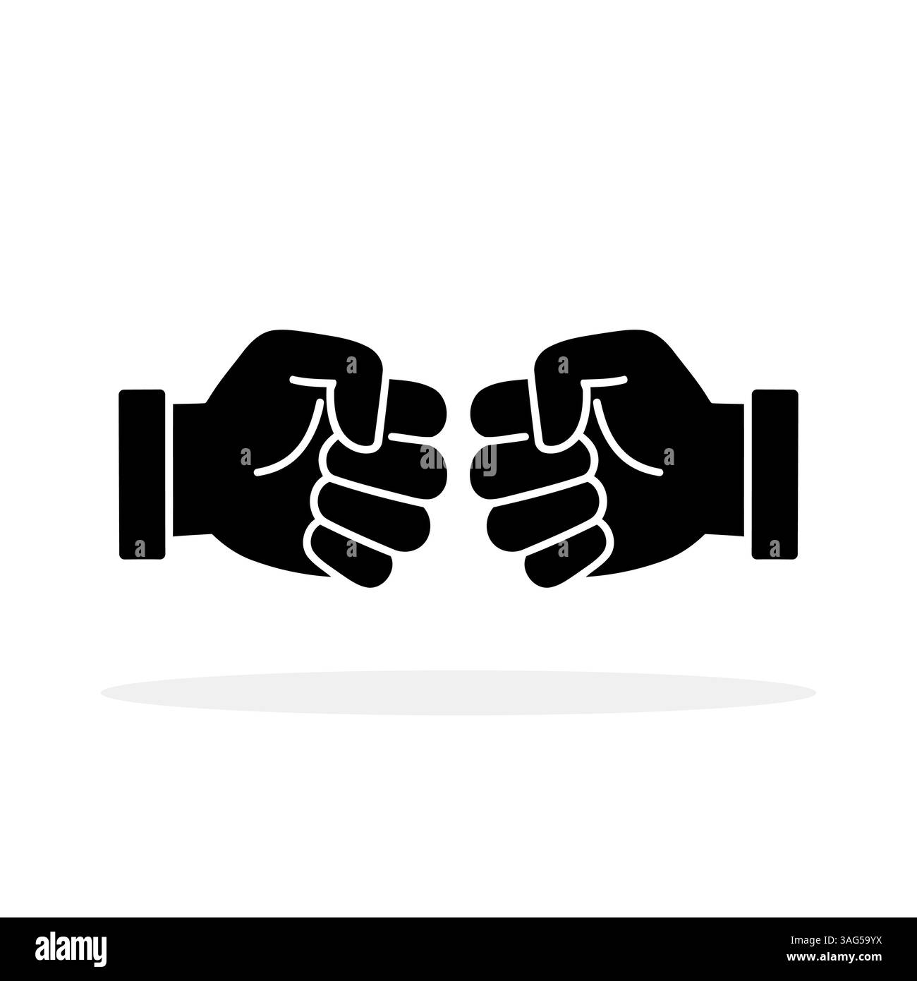 Fist bump icon. Black fist bump icons isolated on white background ...
