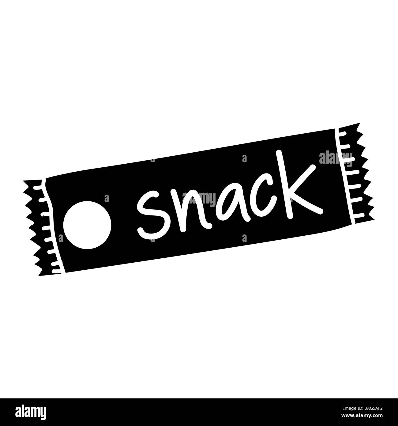 Simple black and white snack wrapper design featuring playful text ... Simple black and white snack wrapper design featuring playful text ...