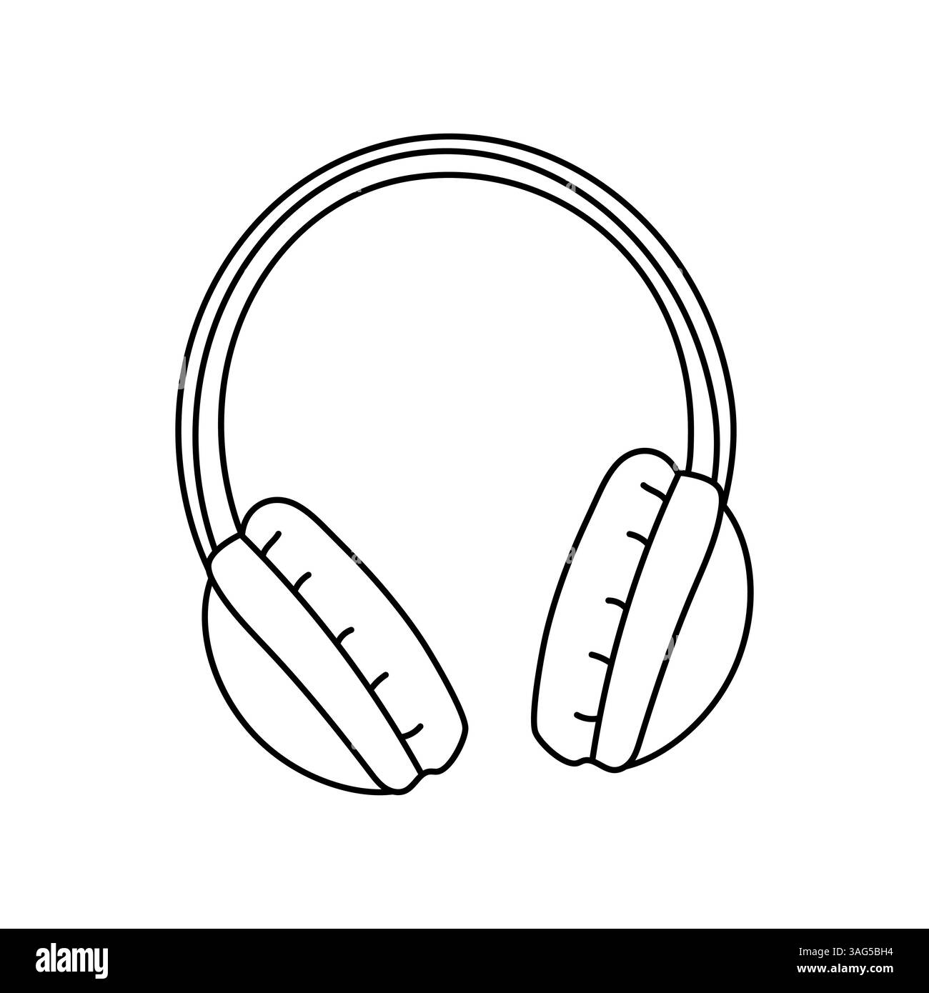 Headphones outline illustration showcasing a simple and modern design ...
