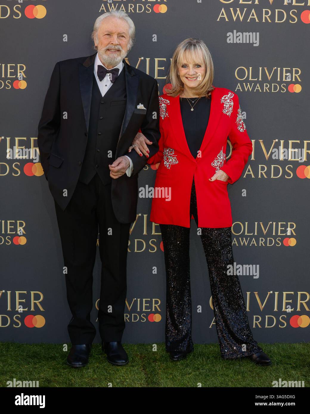 London, UK. 06th Apr, 2025. Twiggy and Leigh Lawson attend the Olivier Awards 2025 at the Royal ...