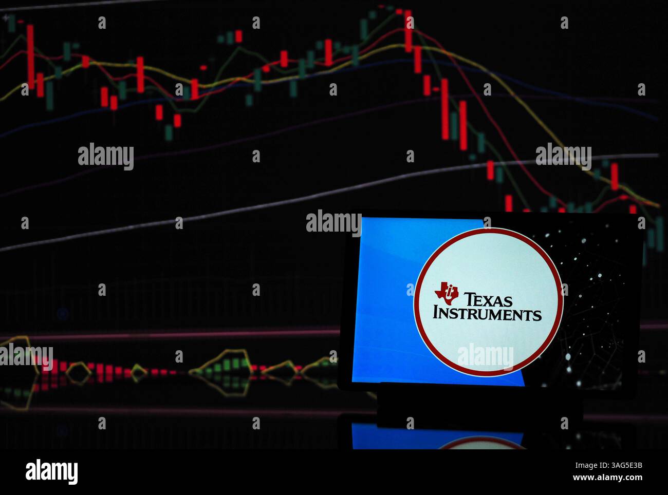 In this photo illustration, a Texas Instruments Incorporated logo seen ...