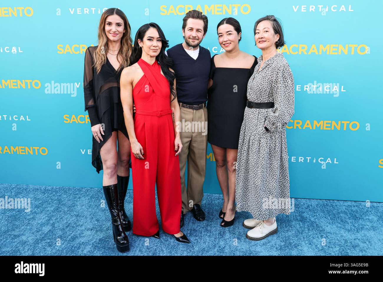 LOS ANGELES, CALIFORNIA, USA - APRIL 07: Iman Karram, AJ Mendez, Michael Angarano, Maya Erskine ...