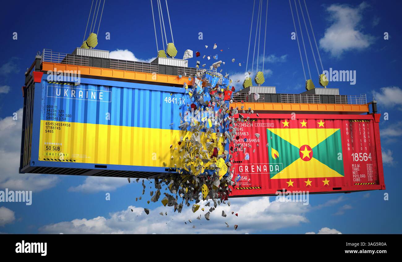 Cargo shipping containers crashed hi-res stock photography and images ...