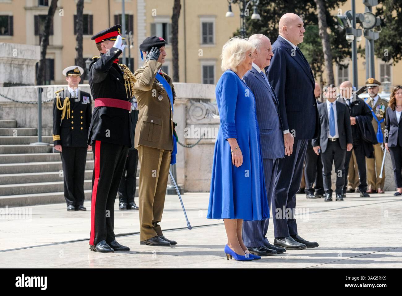 Roma, Italia. 08th Apr, 2025. Re Carlo III E L regina Camilla, il ...