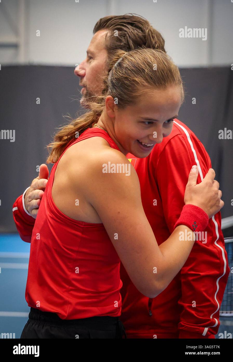 Vilnius, Lithuania. 08th Apr, 2025. Belgian Hanne Vandewinkel and ...