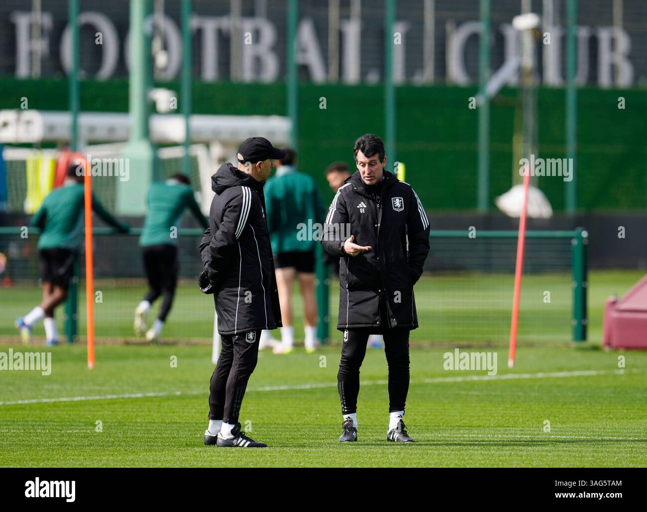 Aston Villa manager Unai Emery with assistant Pako Ayestaran during the ...