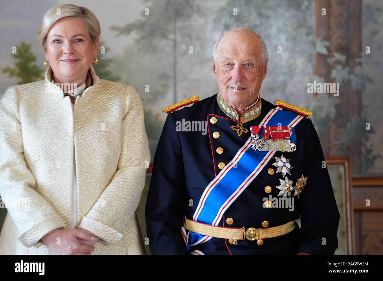 Oslo 20250408. Iceland's President Halla Tómasdóttir and King Harald in ...