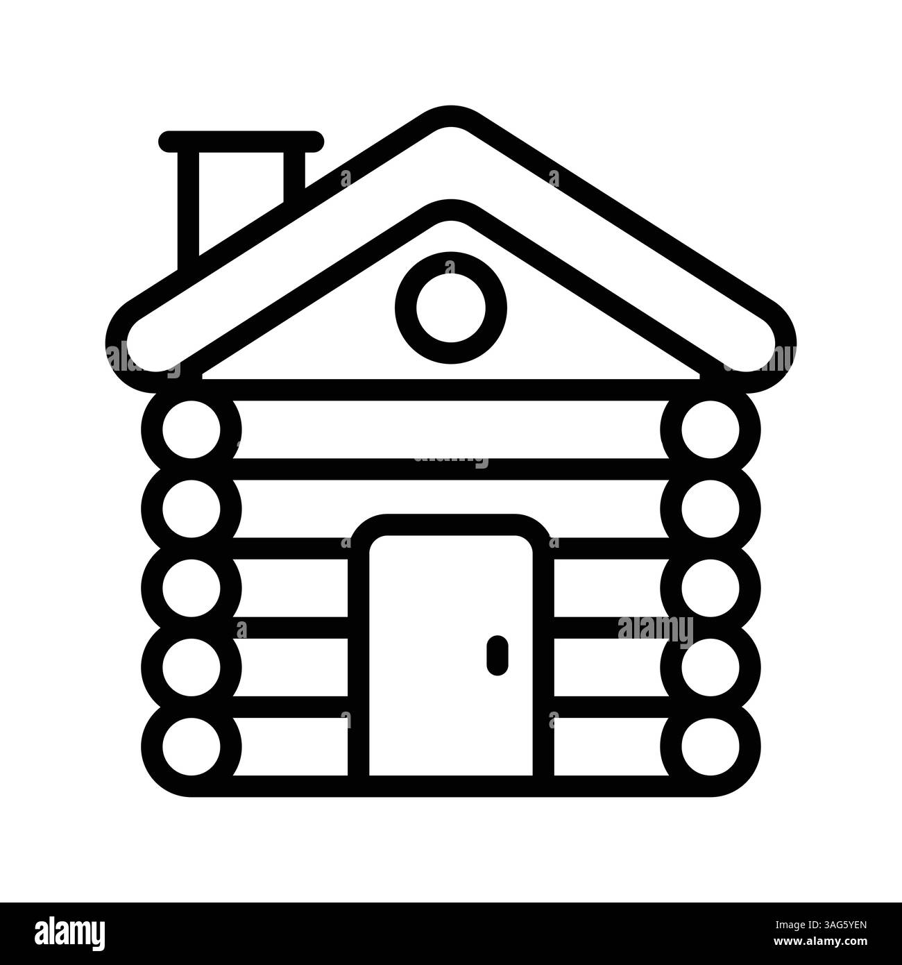 Embrace rustic charm with our Log Cabin Vector Icon! Perfectly designed ...