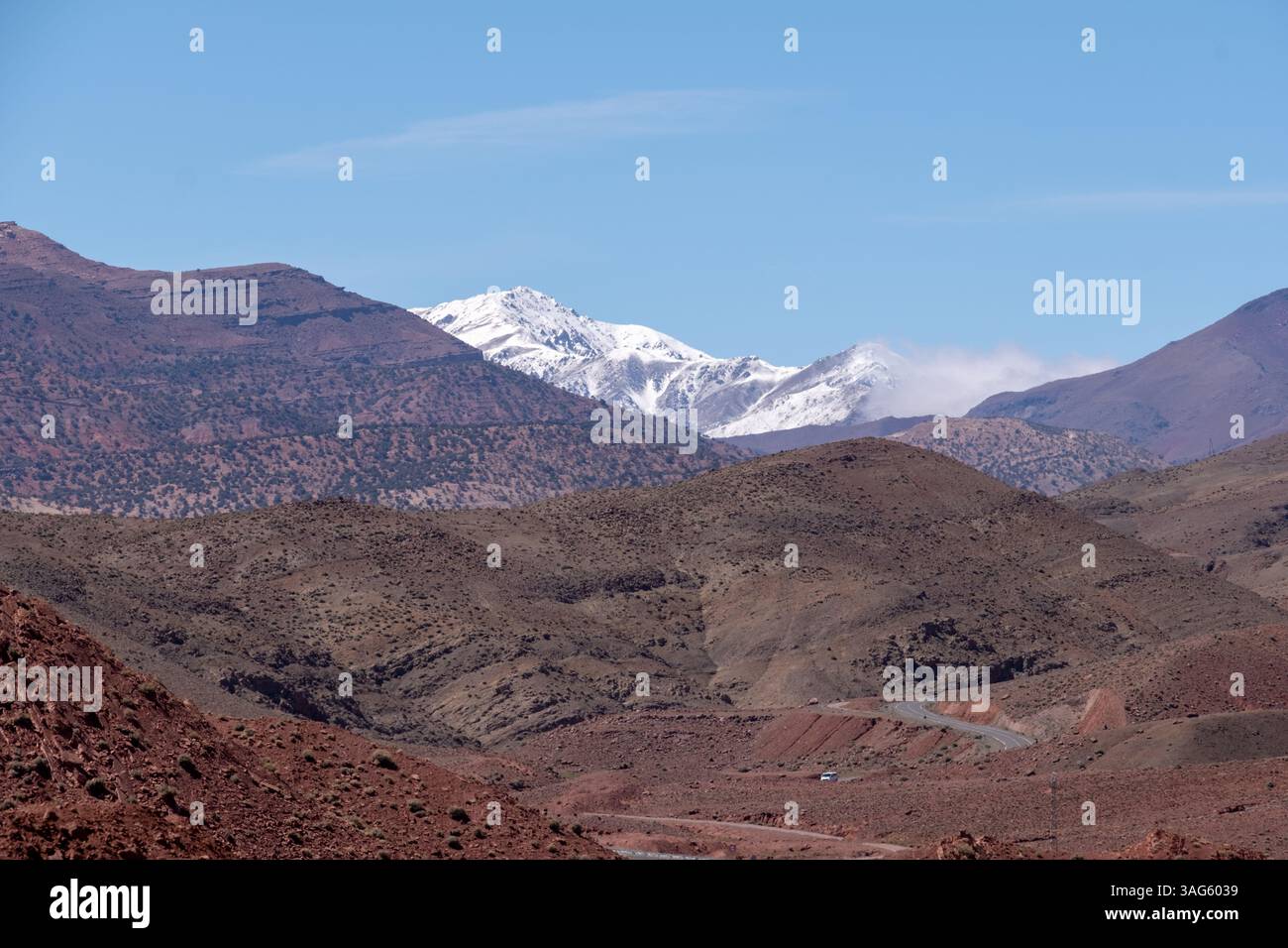 High Atlas Mountains, Morocco, photographed after a fall of snow in ...