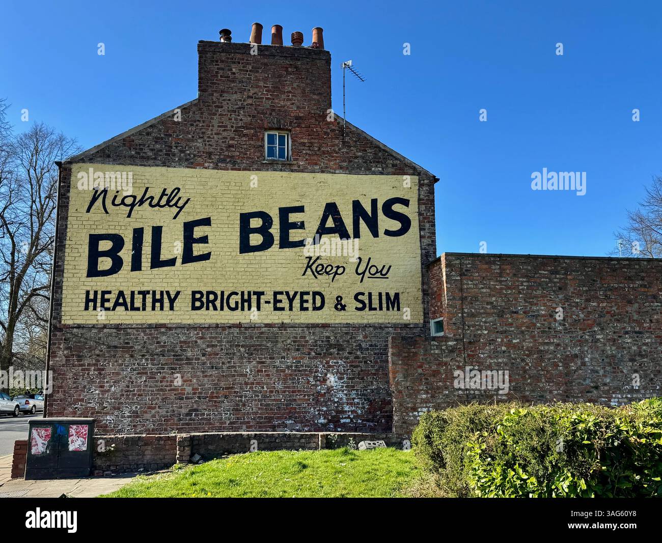 The famous Bile Beans sign under a blue sky Stock Photo - Alamy