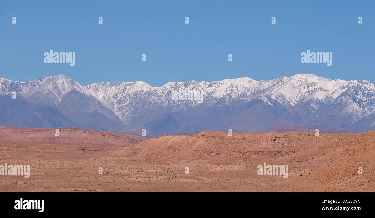 High Atlas Mountains, Morocco, photographed after a fall of snow in ...