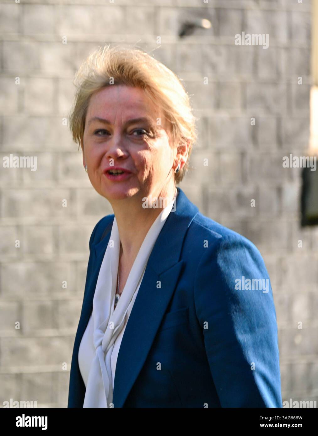 London, UK. 08th Apr, 2025. Yvette Cooper, Home Secretary, arrives at a ...