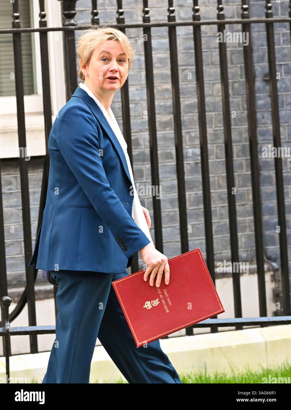 London, UK. 08th Apr, 2025. Yvette Cooper, Home Secretary, at a cabinet ...