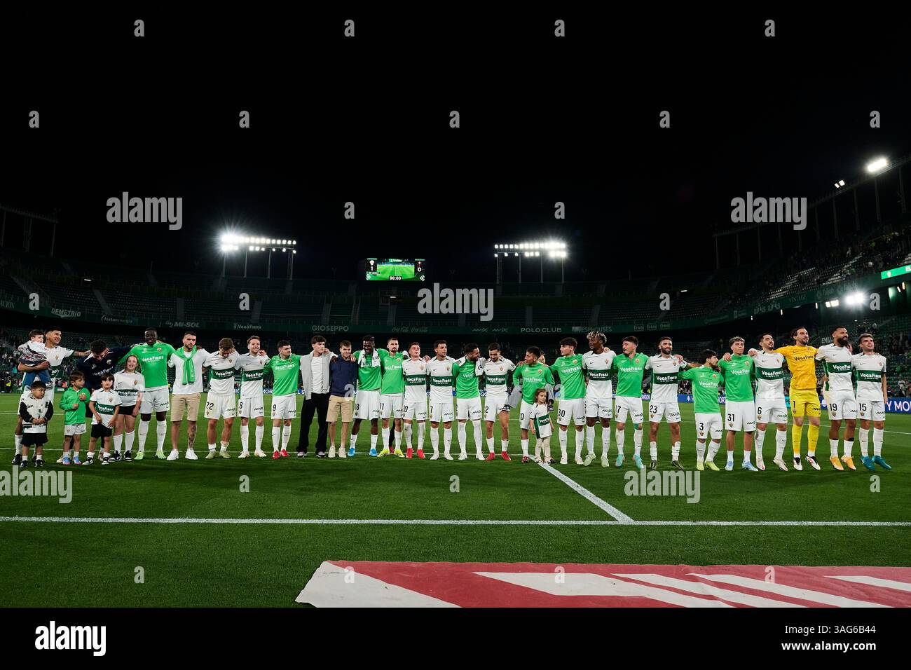 Elche, Spain. 08th Apr, 2025. ELCHE, SPAIN - APRIL 7: Players of Elche ...