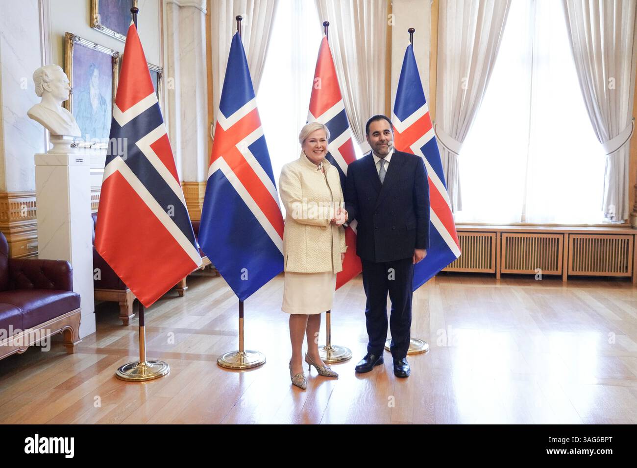 Oslo 20250408. Iceland's President Halla Tómasdóttir and Storting ...