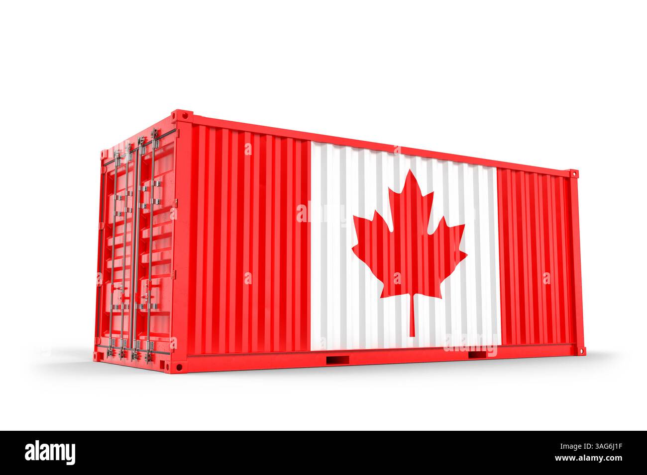 Canada flag adorning shipping container, symbolizing global trade ...