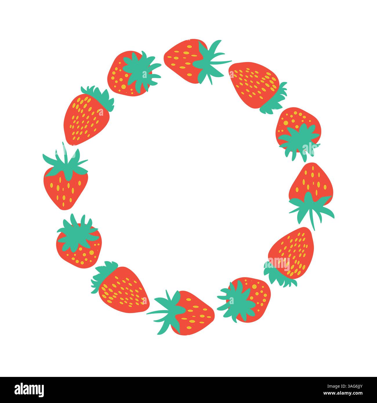 Strawberry Themed Circular Design Featuring Colorful and Vibrant Fruit ...