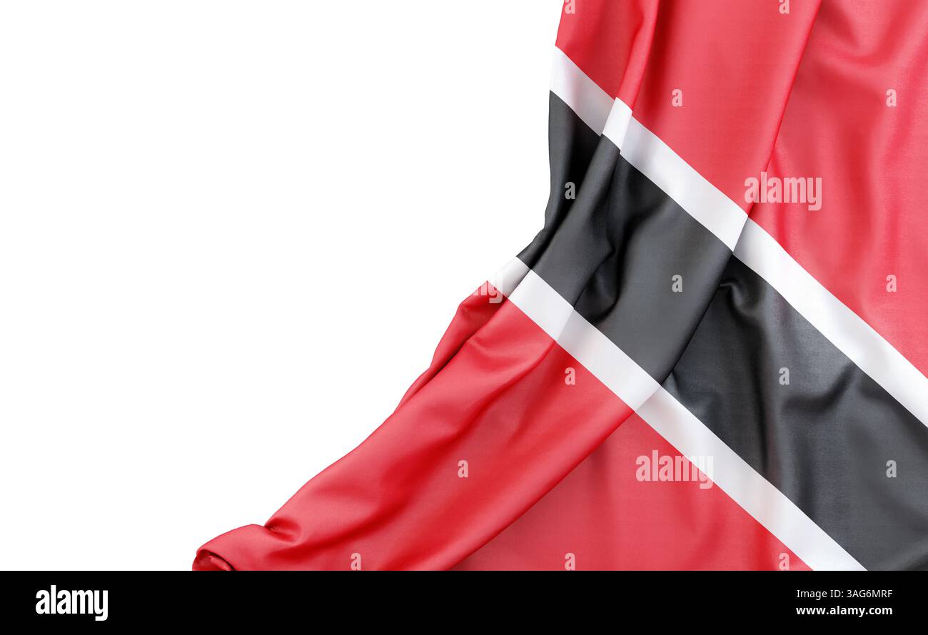 Flag of Trinidad and Tobago with empty space on the left. Isolated. 3D Rendering Stock Photo - Alamy