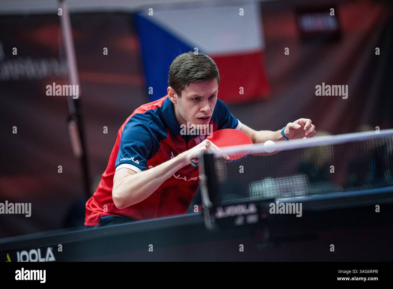 Tomas Polansky from Czech Republic in action during the WTT Feeder ...