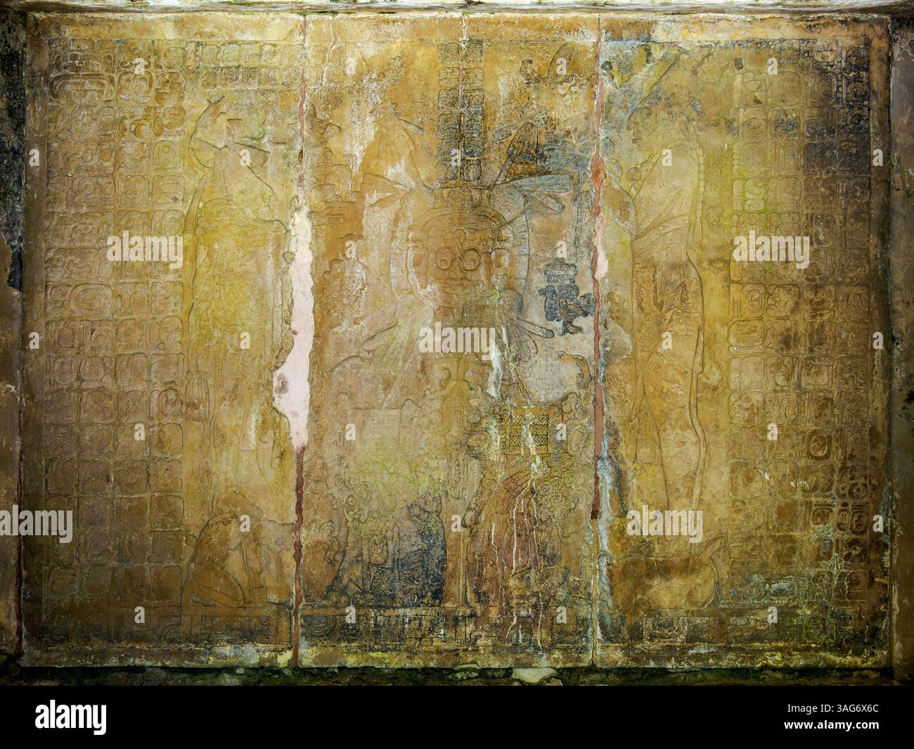 Palenque Archaeological Site, interior detail, Palenque, Chiapas State ...