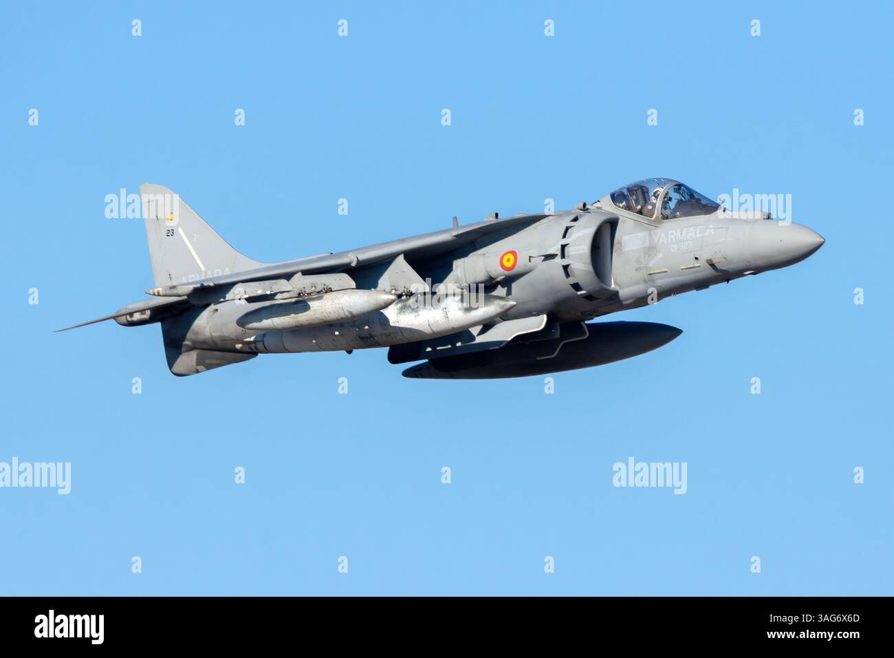 AV-8B Harrier II Plus vertical takeoff fighter aircraft of the 9th Aircraft Squadron of the ...