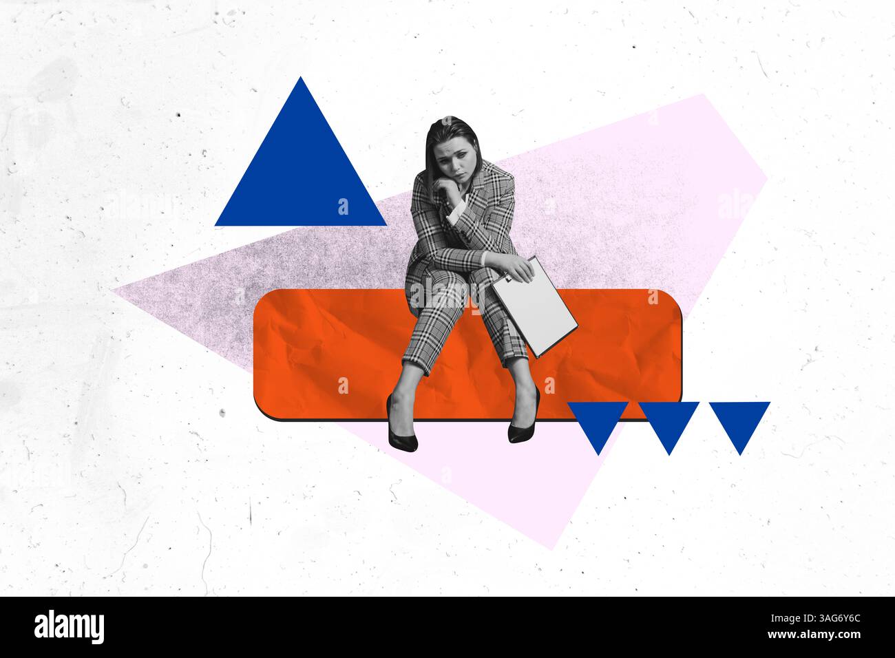 Composite sketch image design trend artwork collage of triangle figure ...