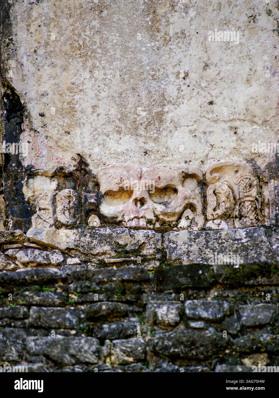 Temple of the Skull, detailed view, Palenque Archaeological Site ...