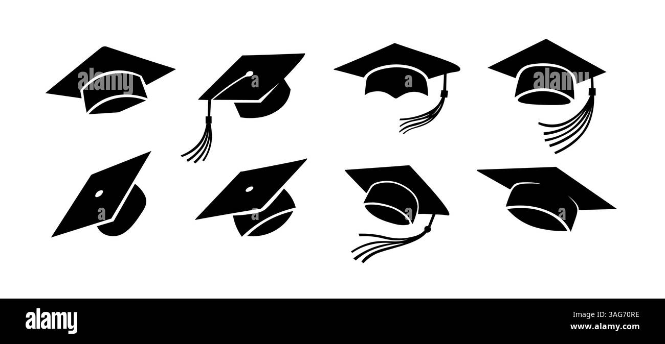 Graduate hat student vector logo icon set. Graduate cap university ...