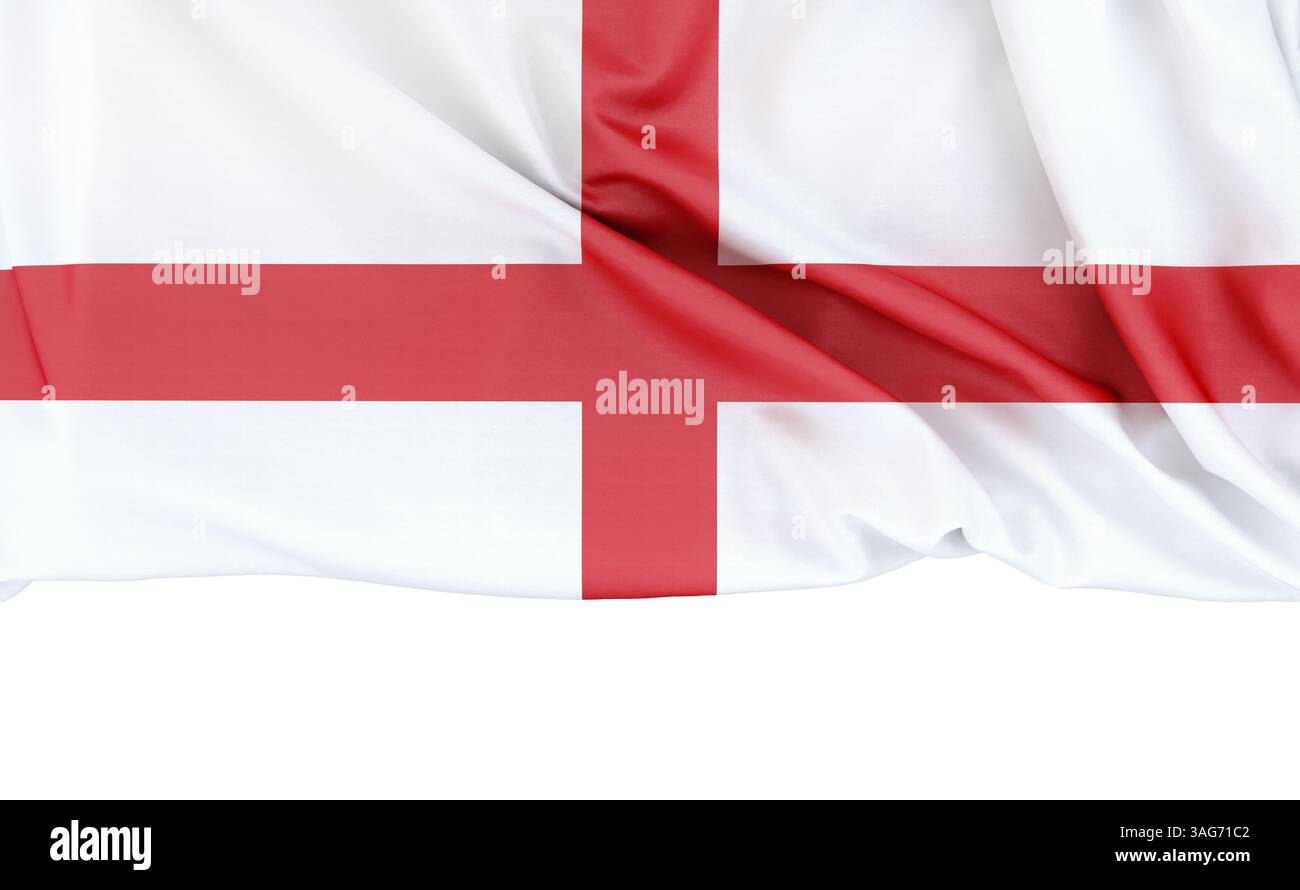 Flag of England isolated on white background with copy space below. 3D rendering Stock Photo - Alamy