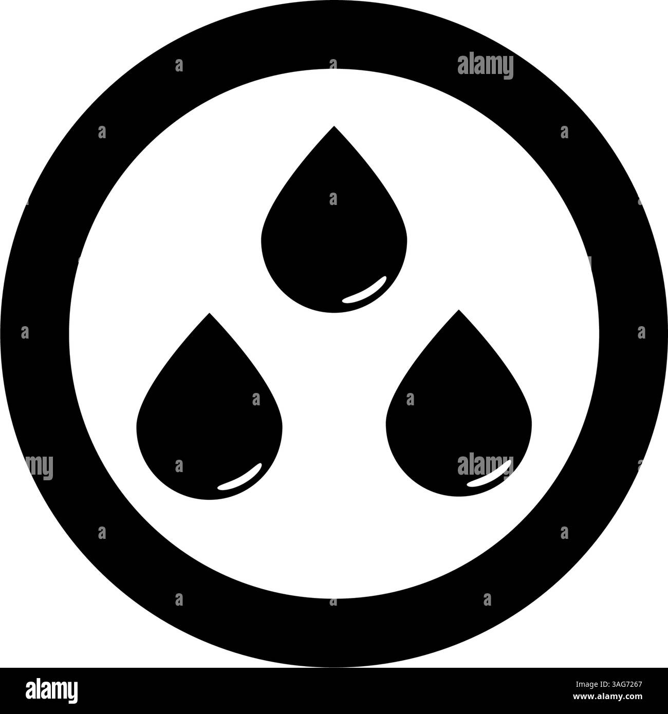 Minimalist black encircled water droplets icon Stock Vector Image & Art ...