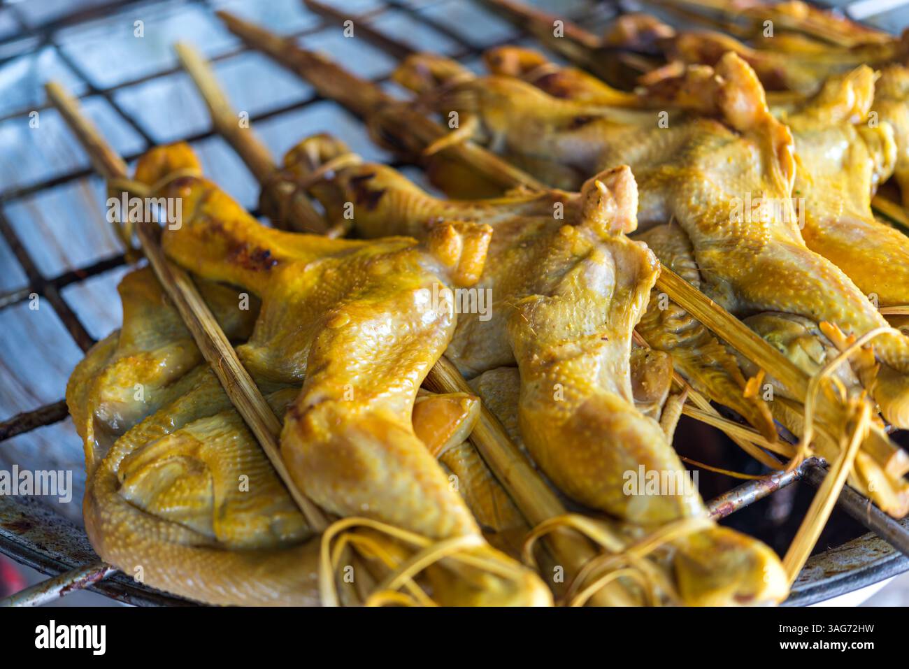 Grilled chicken sauce is a Thai barbeque food by chicken and sauce ...