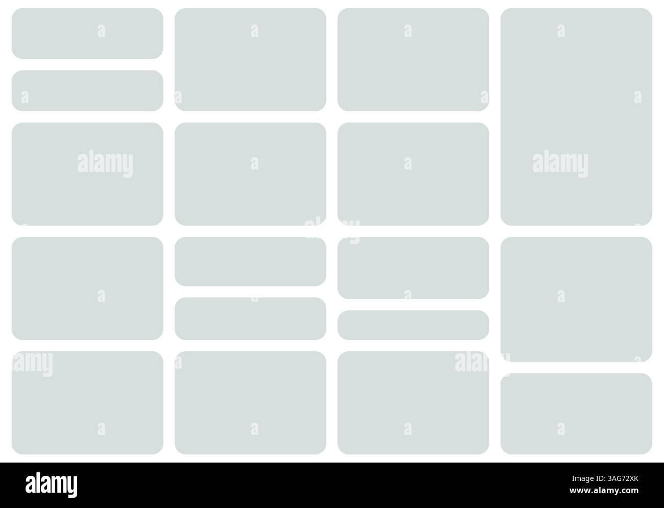 Bento grid template layout shape. Bento box modular collage frame ...