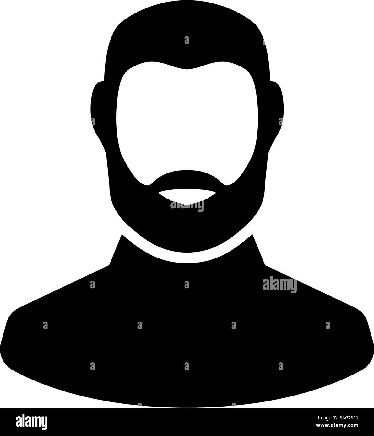 Stylized male avatar with beard for digital identity Stock Vector Image ...