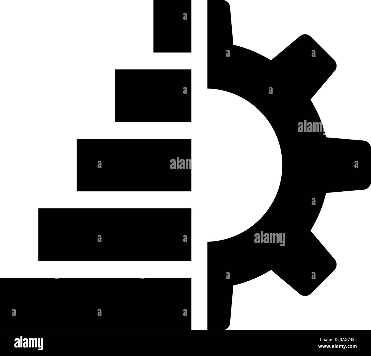 Gear icon with dynamic speed lines, symbolizing fast technology and ...