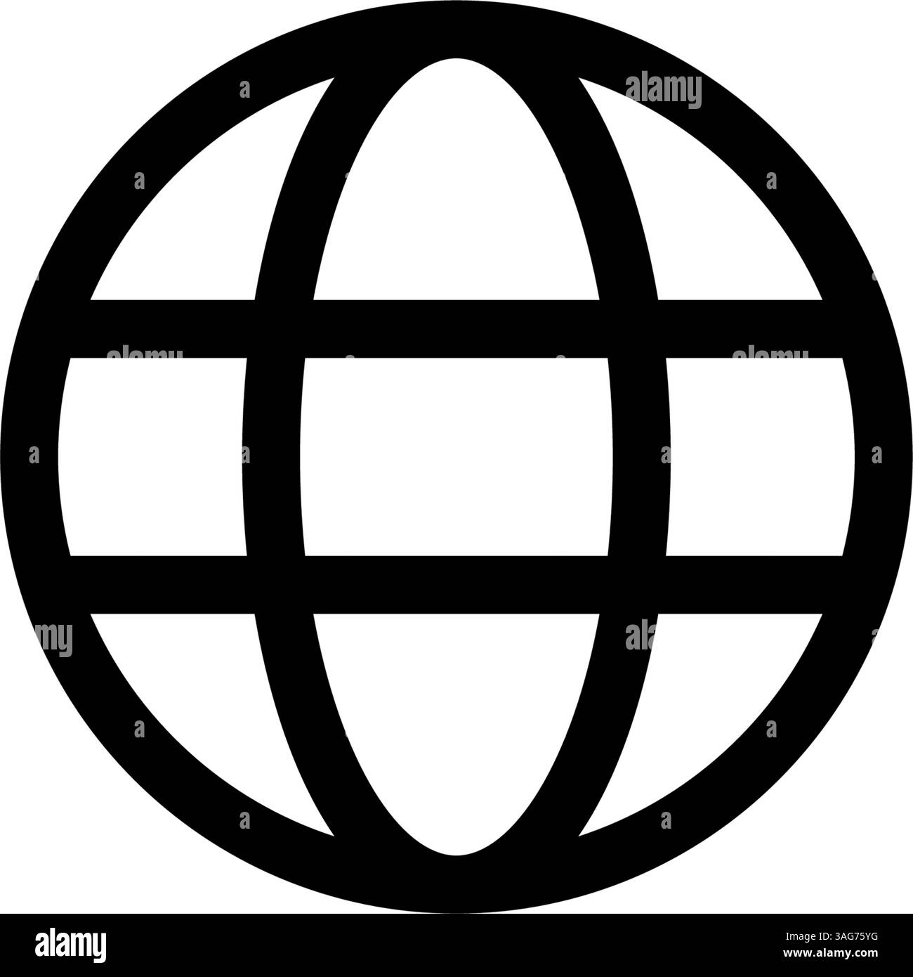 Minimalistic black and white vector globe icon for web and print Stock ...