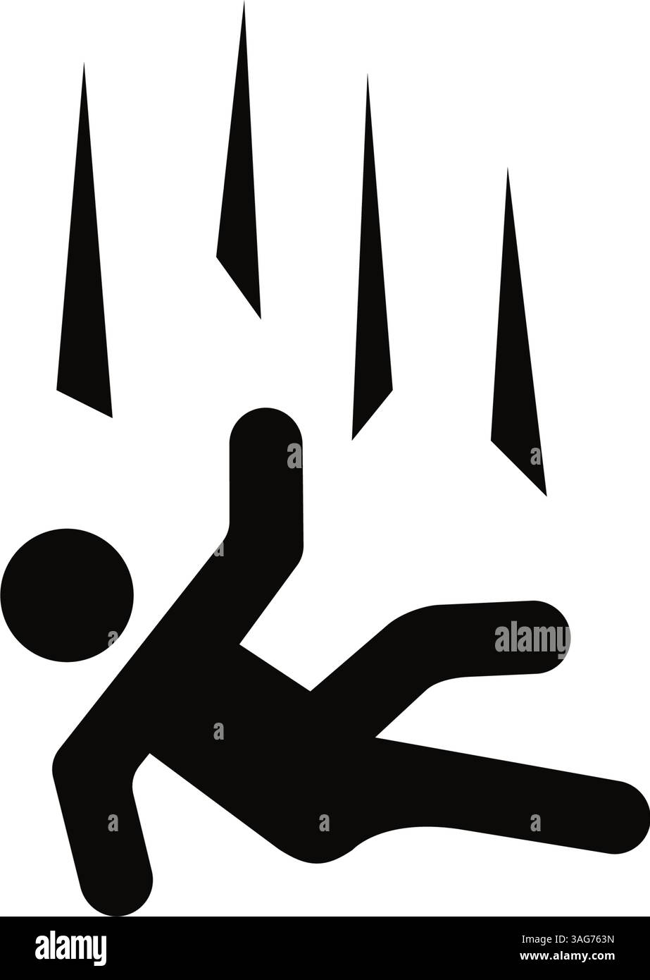 Warning icon depicting hazard of falling person Stock Vector Image ...