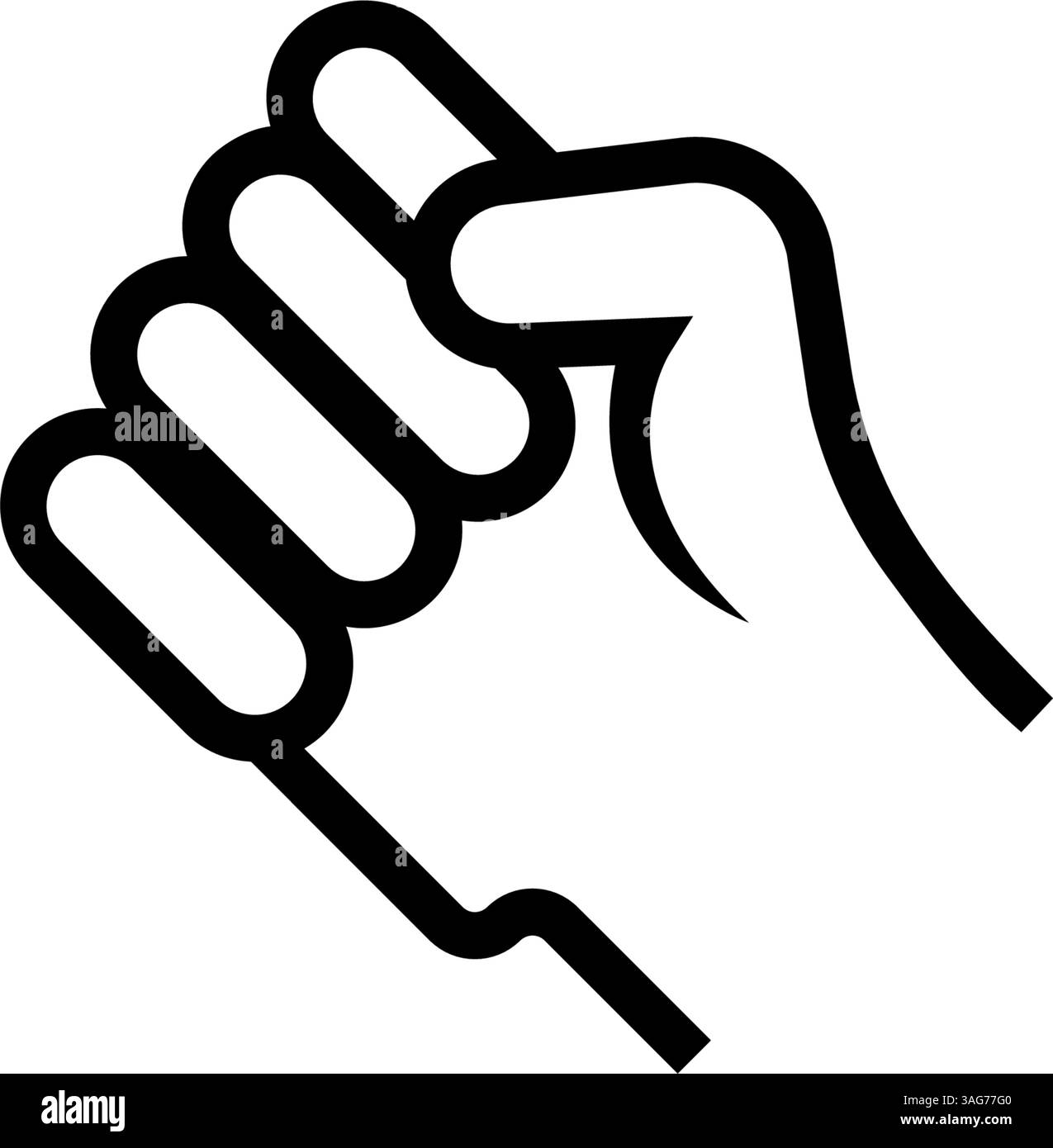 Black and white vector of a side view clenched fist Stock Vector Image ...