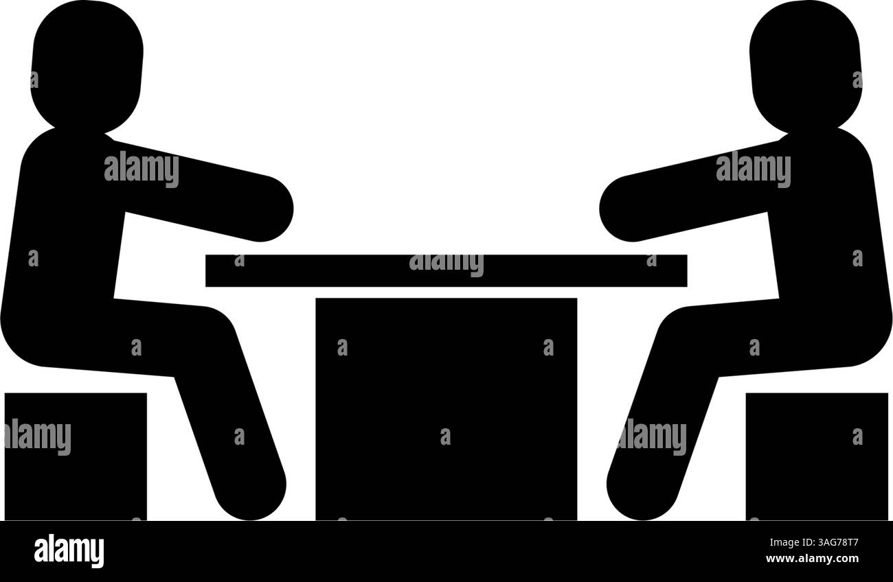 Two figures engaged in a strategic table game, illustrating the concept ...